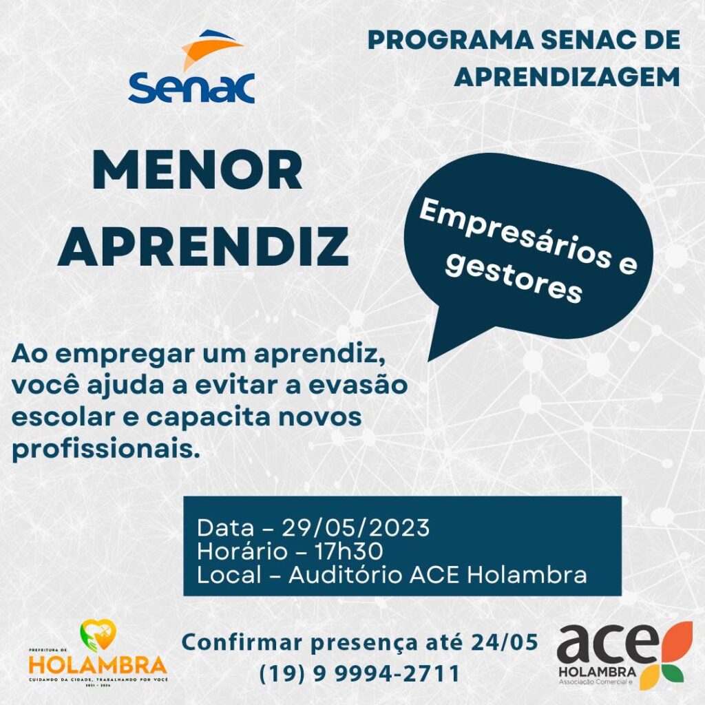 Holambra realizará evento para apresentar o Programa Senac de Aprendizagem